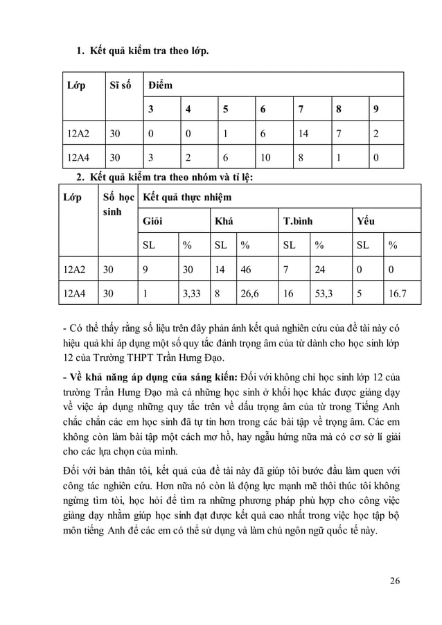 Đề tài: Phương pháp giúp học sinh sử dụng đúng trọng âm của từ Tiếng Anh | PDF
