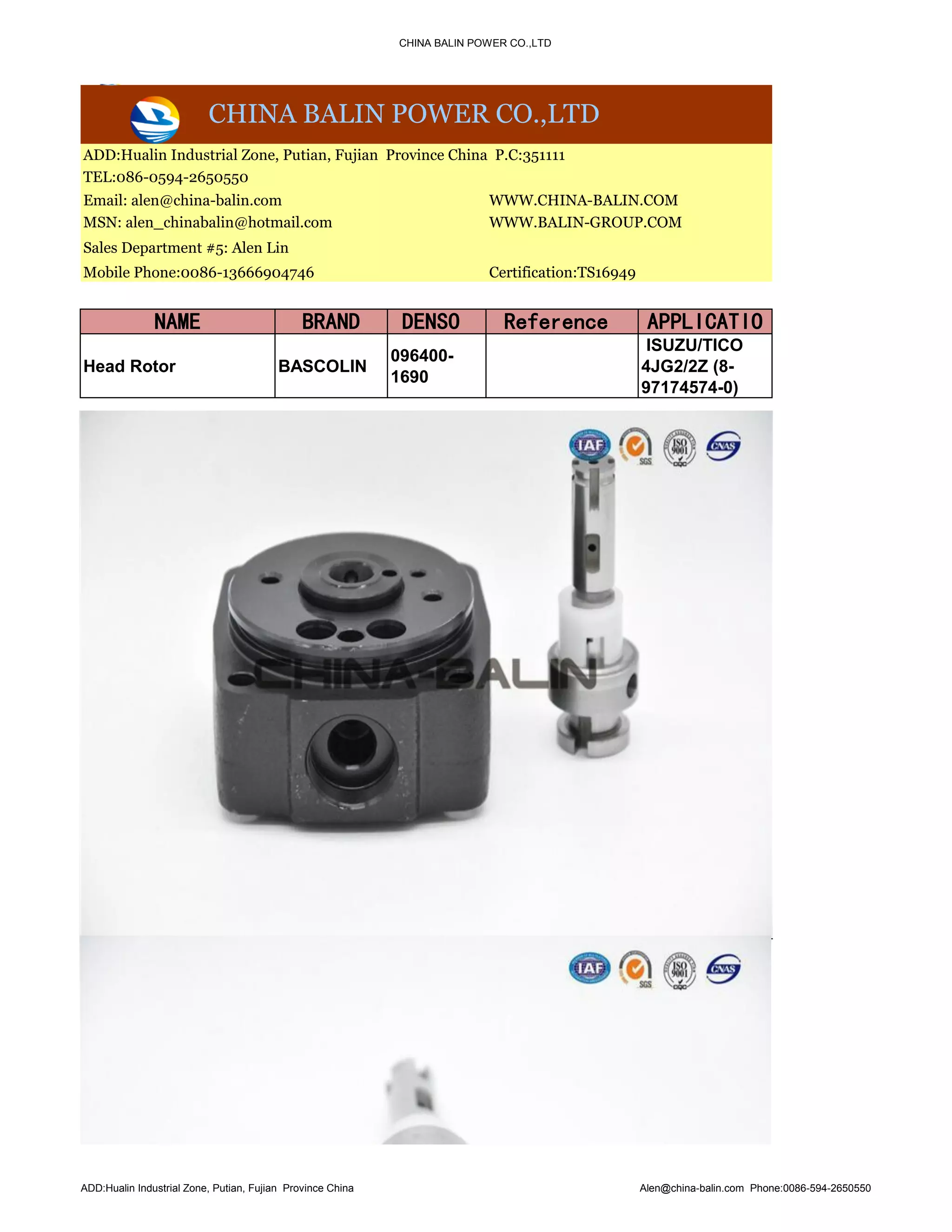 ISUZU/TICO Distributor Head 096400-1690 DENSO | PDF | Business ...