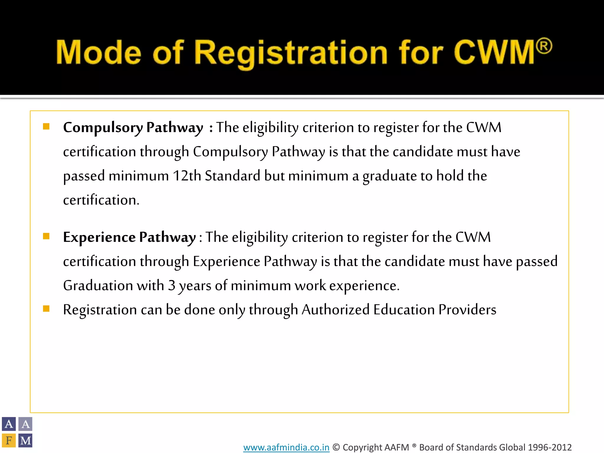 CWM-Presentation | PPTX