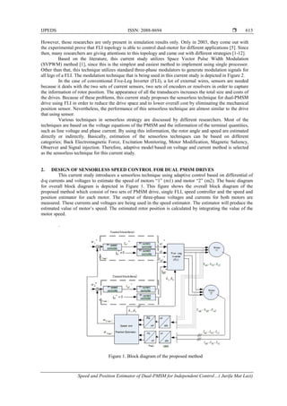 Speed and Position Estimator of Dual-PMSM for Independent Control Drives using Five-Leg Inverter ...