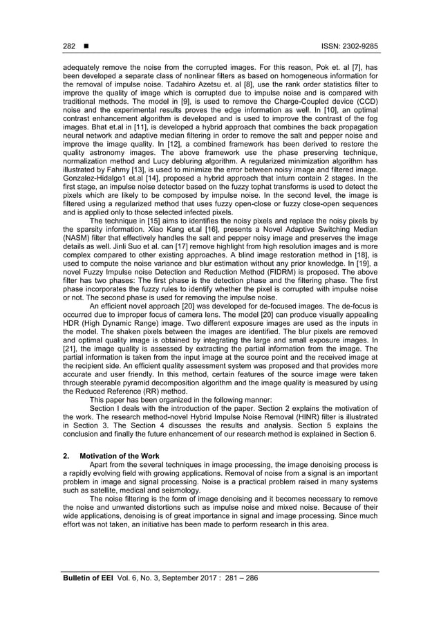 An Efficient Image Denoising Approach for the Recovery of Impulse Noise | PDF