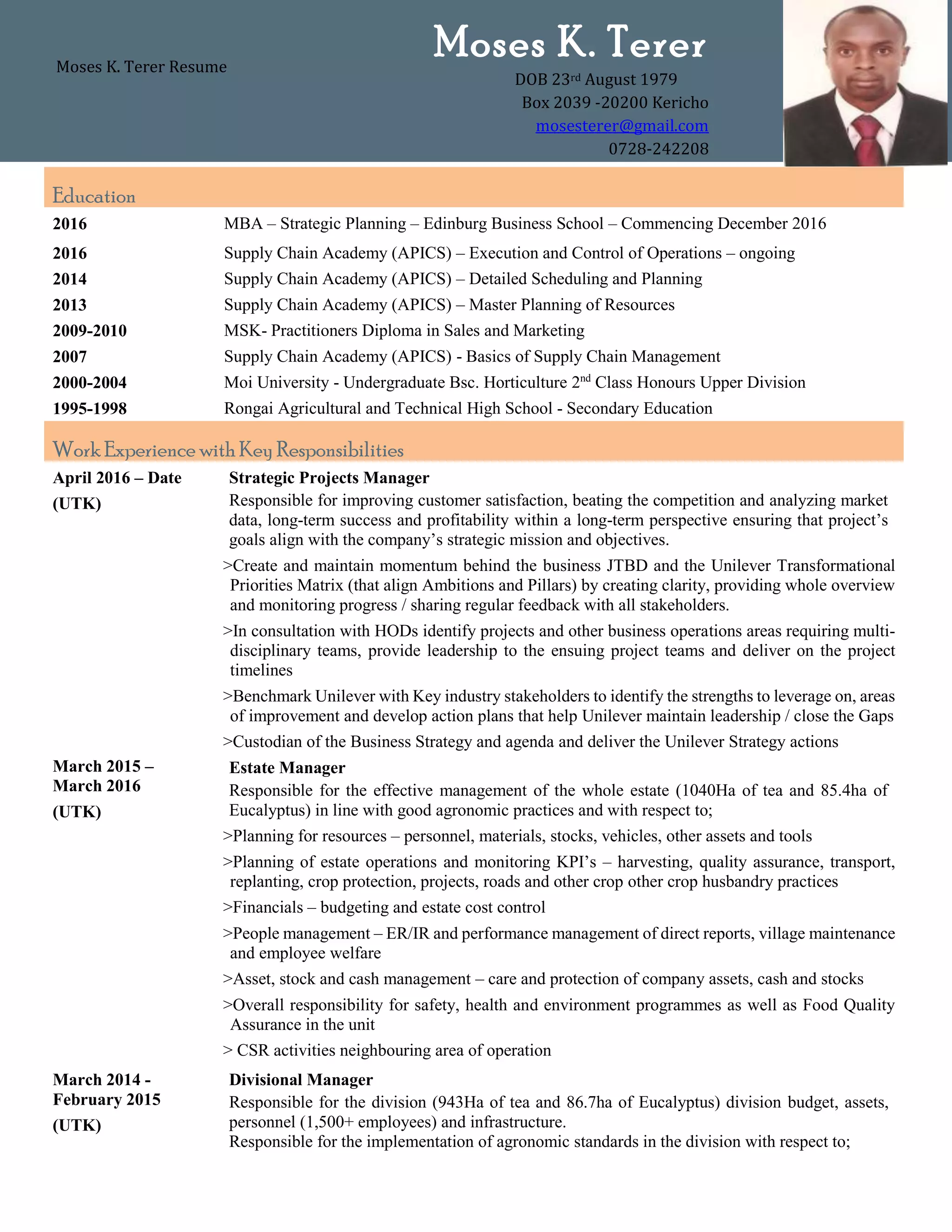 Moses-Terer-CV- November 2016 | PDF