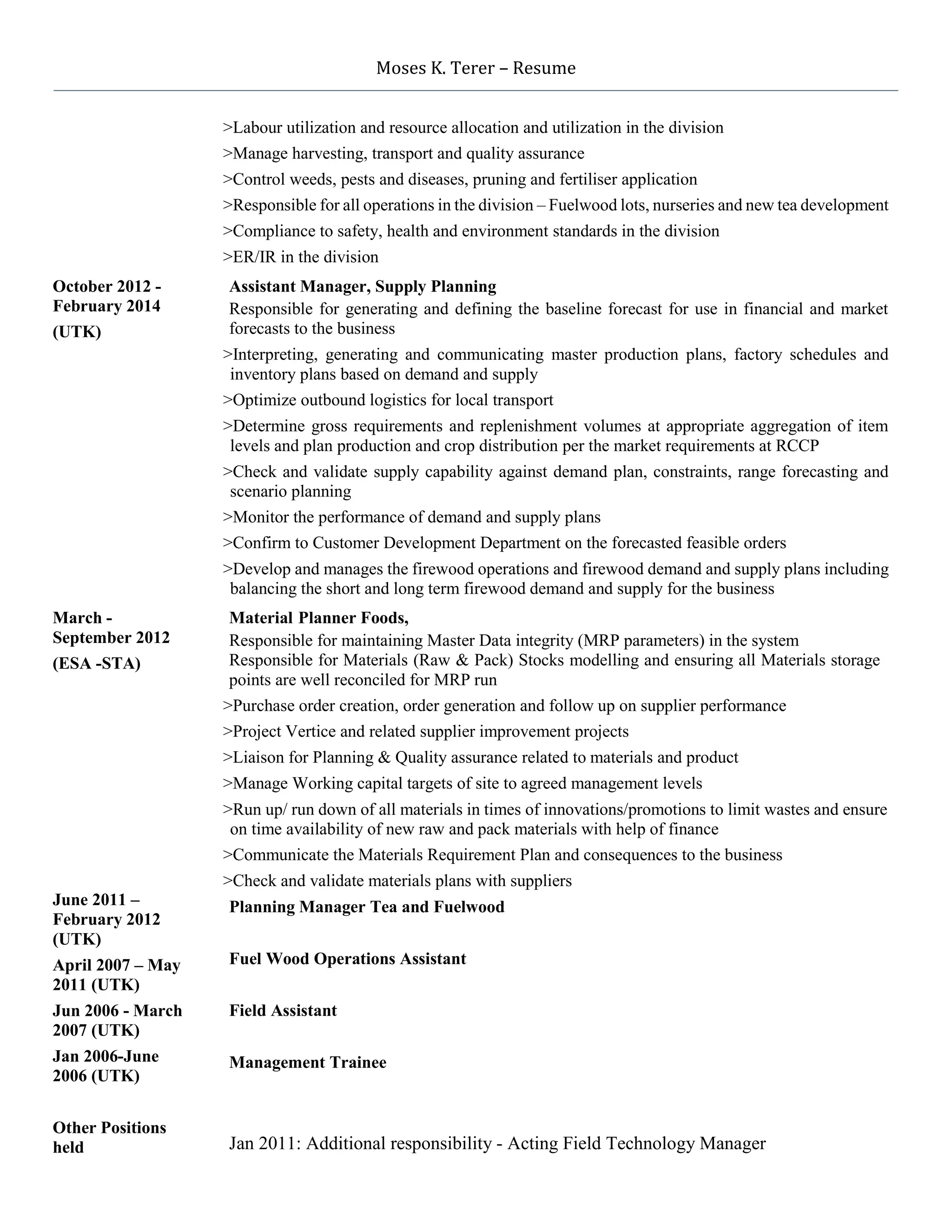 Moses-Terer-CV- November 2016 | PDF