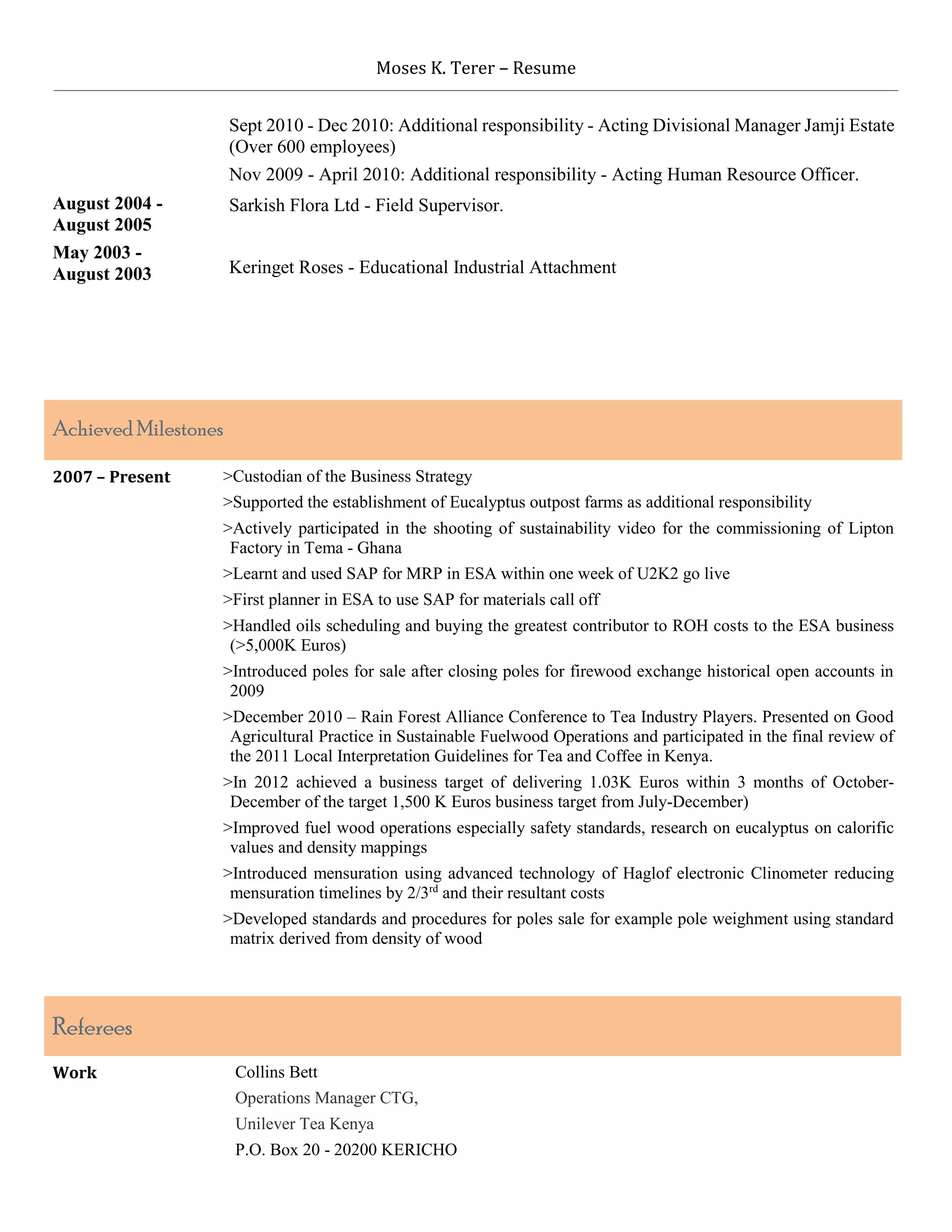 Moses-Terer-CV- November 2016 | PDF