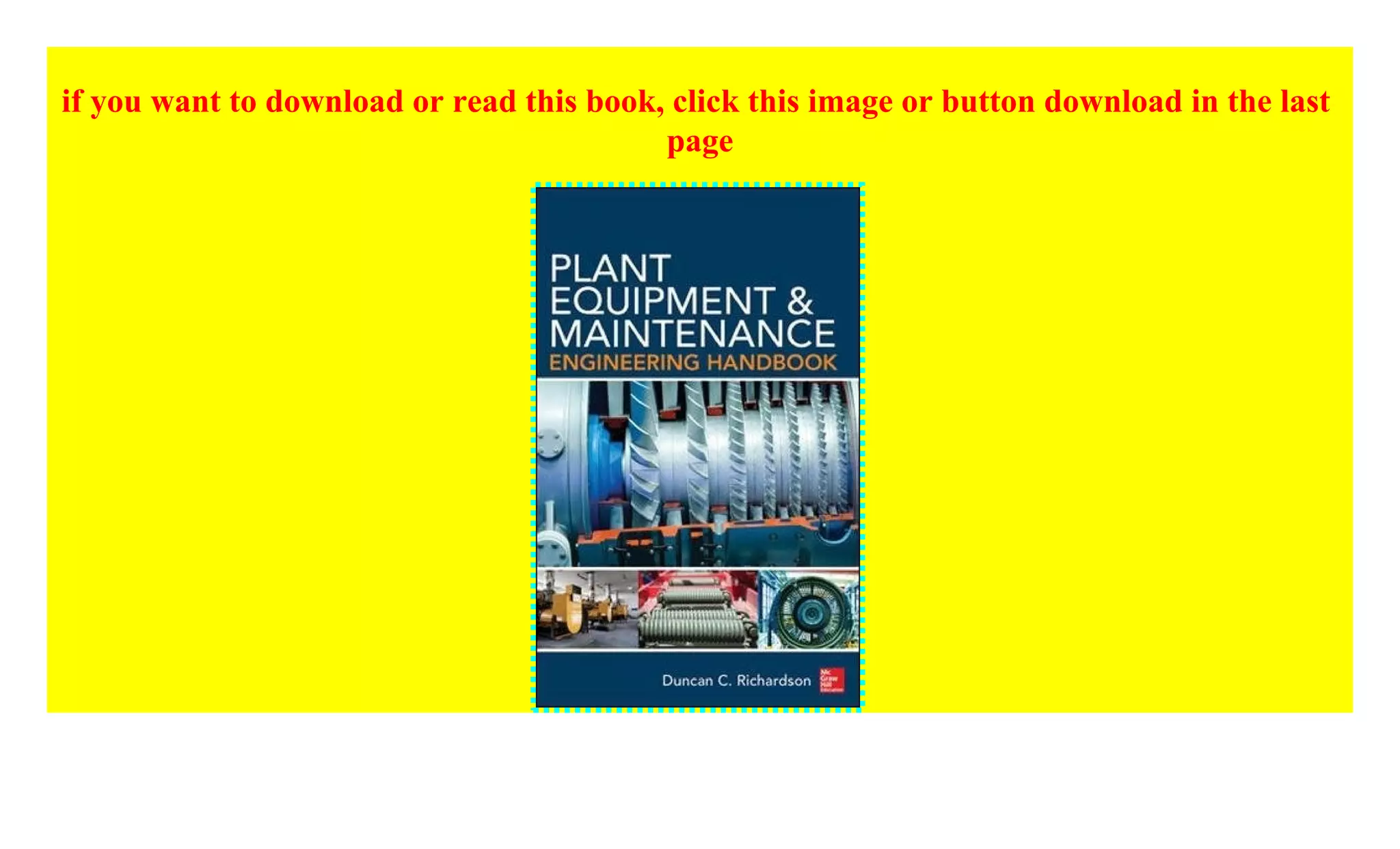 Plant Equipment & Maintenance Engineering Handbook ((P.D.F))^^@@ | PDF