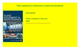 Plant Equipment & Maintenance Engineering Handbook ((P.D.F))^^@@ | PDF