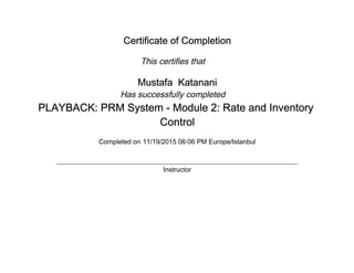 PRM Module 2 Rate & Inventory Control | PPT