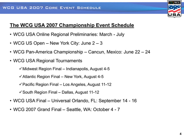 WCG USA 2007 Master Recap | PPT
