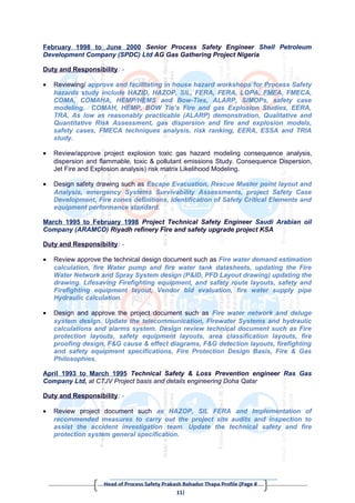 Head of Process Safety engineering profile Prakash Thapa | DOC