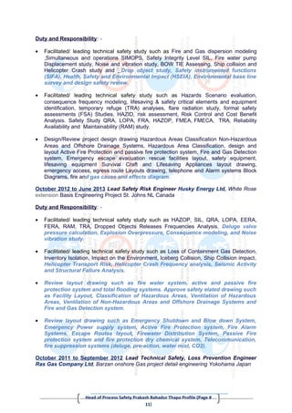 Head of Process Safety engineering profile Prakash Thapa | DOC
