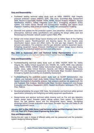 Head of Process Safety engineering profile Prakash Thapa | DOC