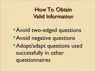 Introduction to Questionnaire design PPT | PPT