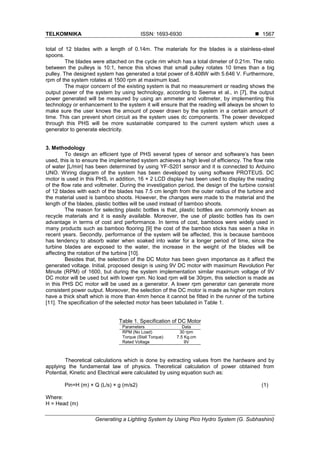 Generating a Lighting System by Using Pico Hydro System | PDF