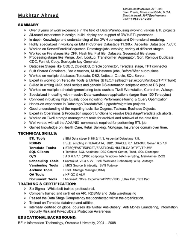 Mukhtar_Resume_ETL_Developer | PDF