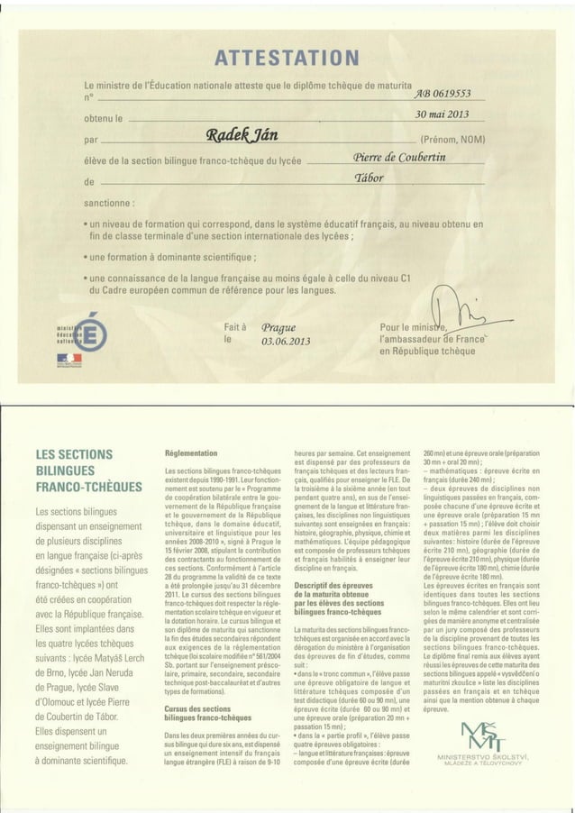 French C1 Radek JAN BAC 2013 | PDF