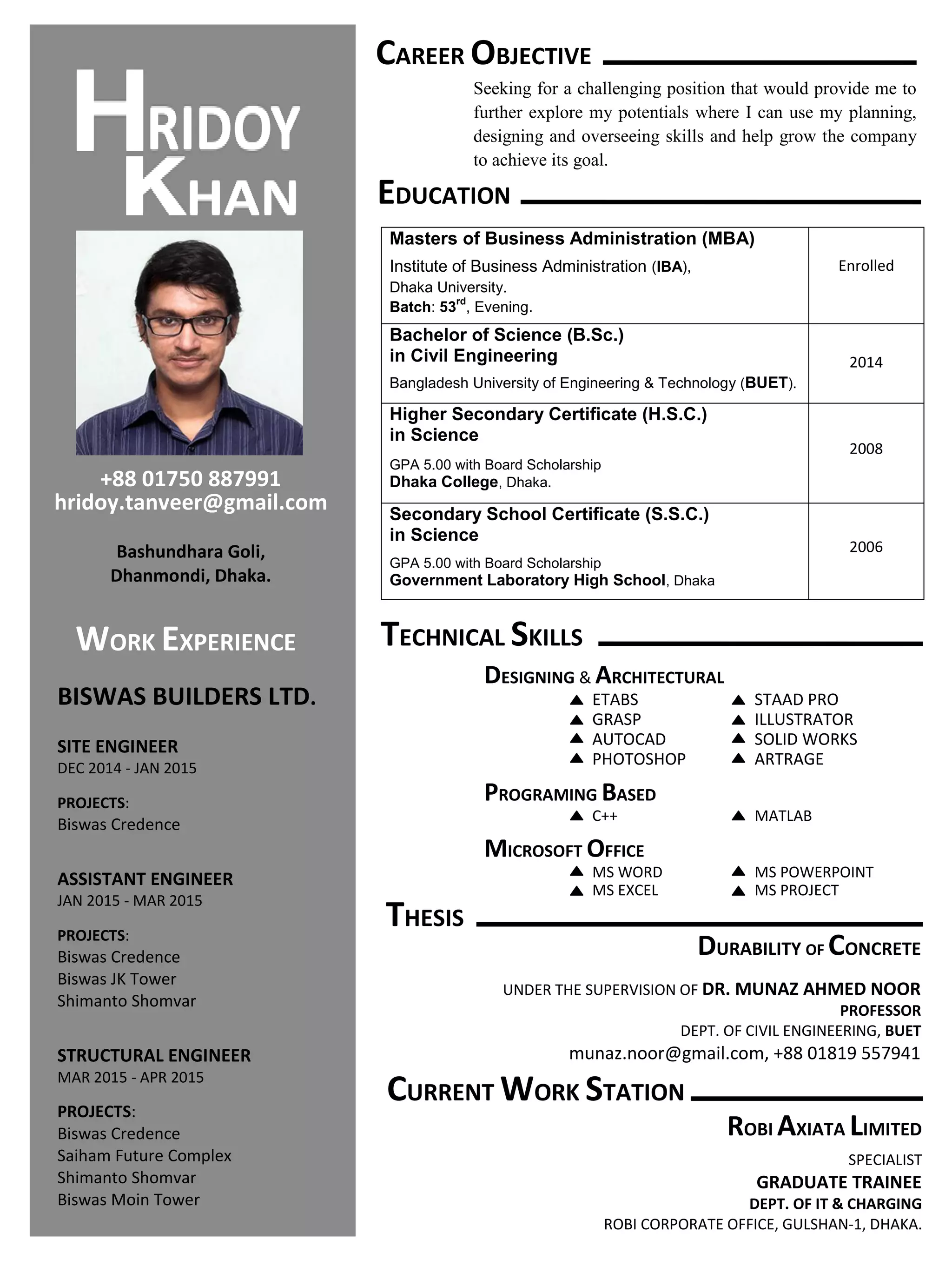 Resume - Hridoy Khan | PDF