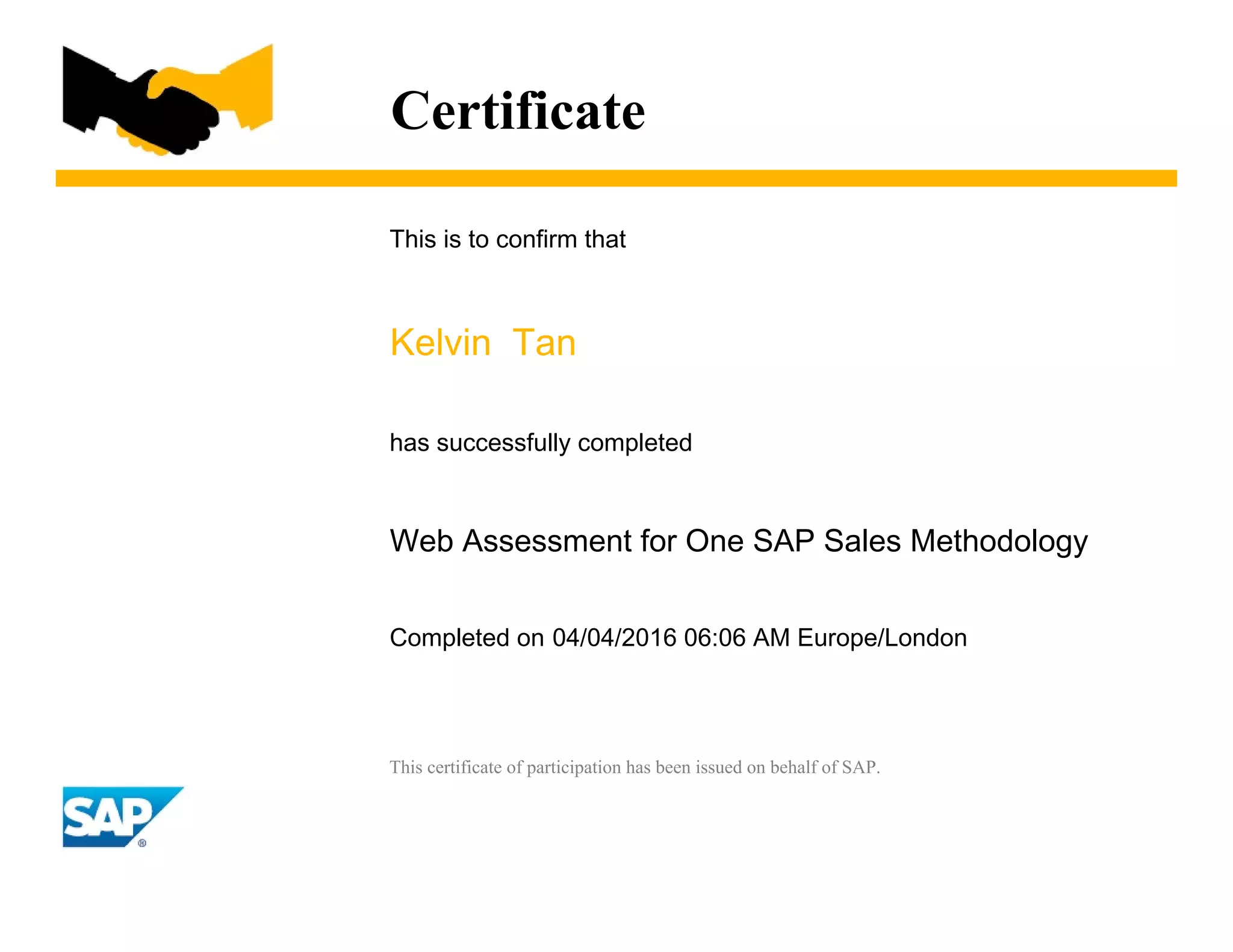 One SAP Sales Methodology Cert | PDF | Sales | Business