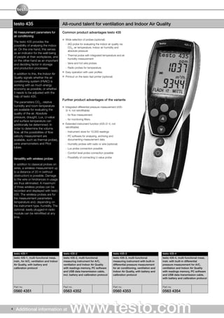Testo - Multifunction Measuring Instruments | PDF | Indoor ...