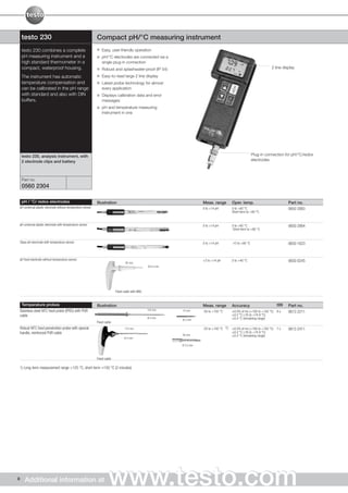 Testo - Measuring Instruments for RPM, Analysis, Current/Voltage | PDF