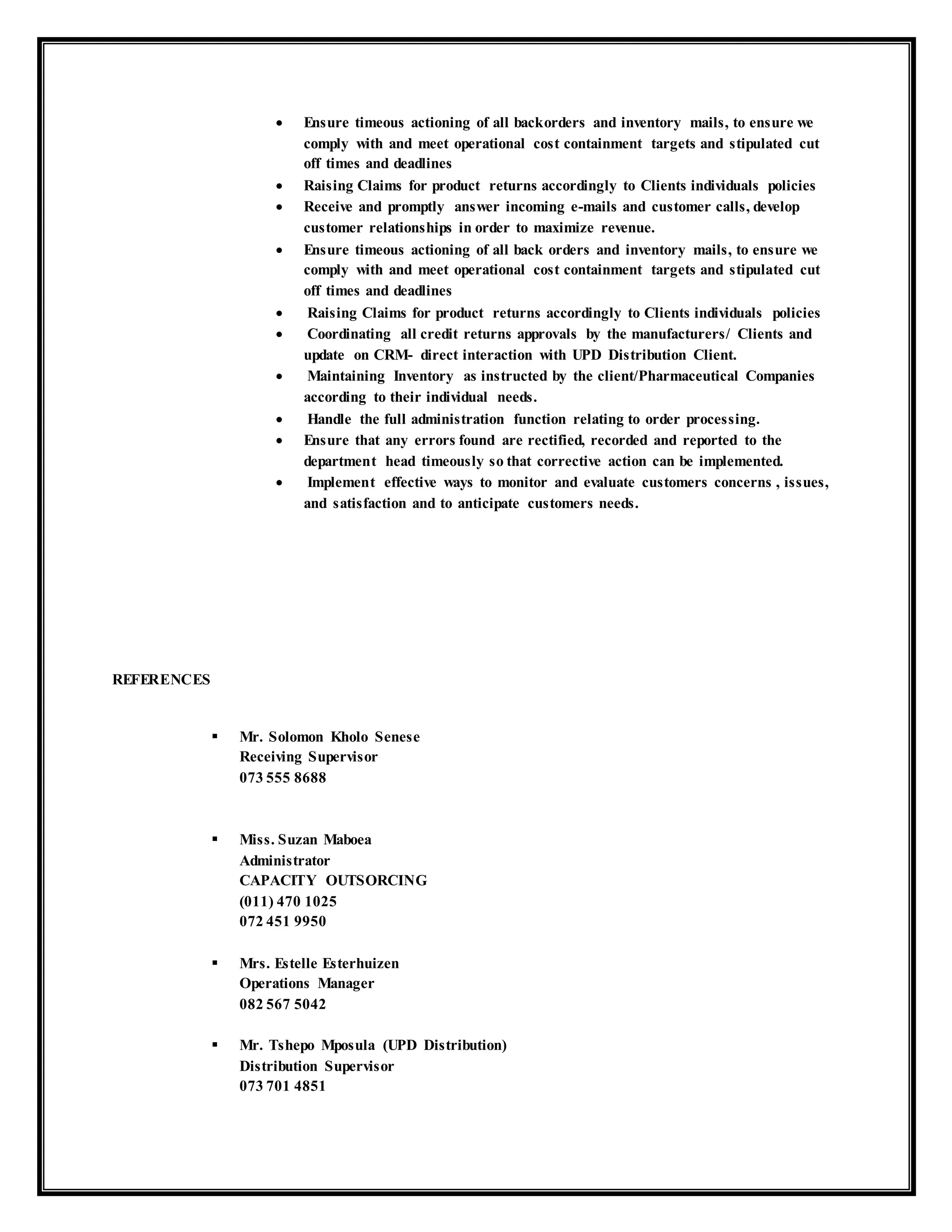 CURRICULUM VITAE of MSIBI SIFISO | DOCX