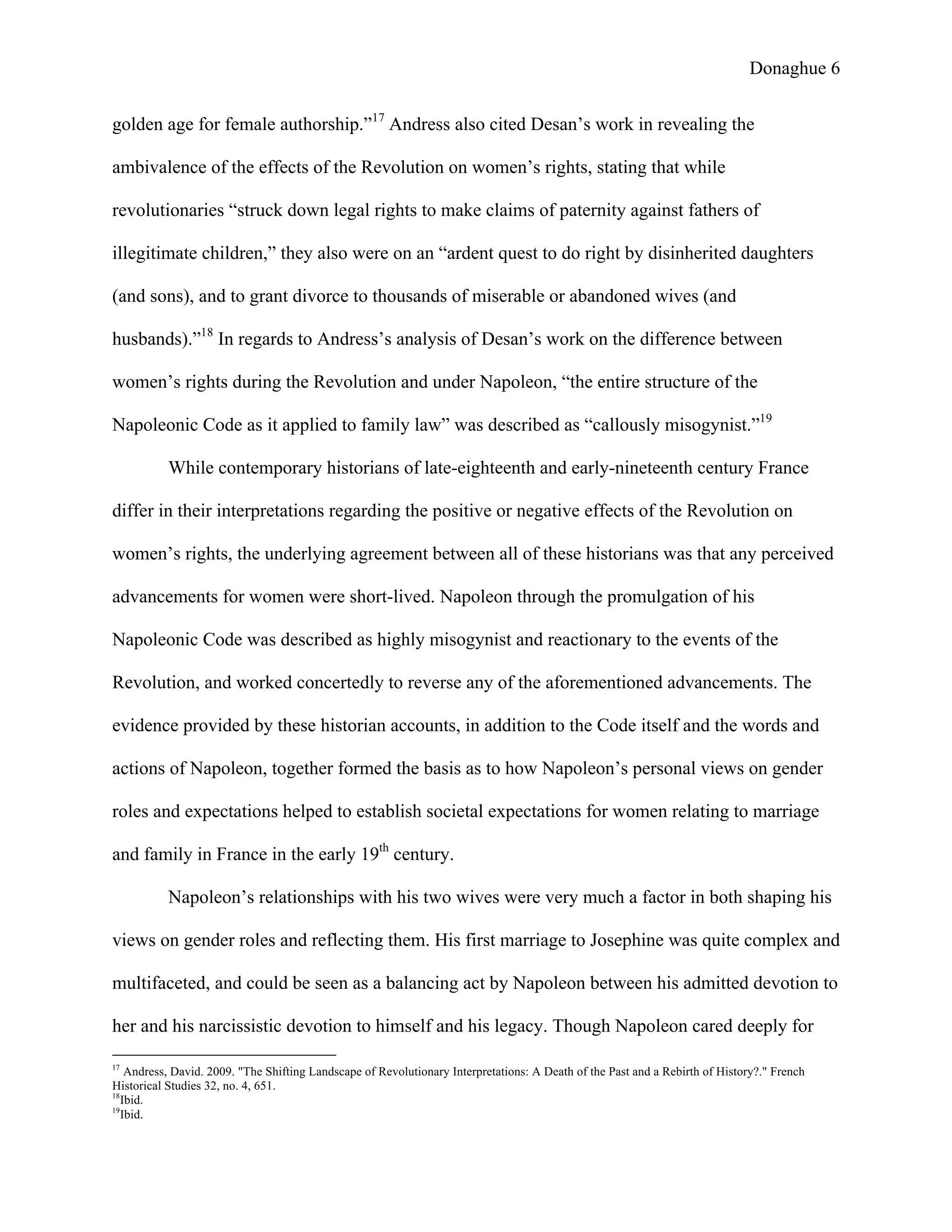 Napoleon, Marriage, and Gender Roles in Post-Revolutionary France | PDF