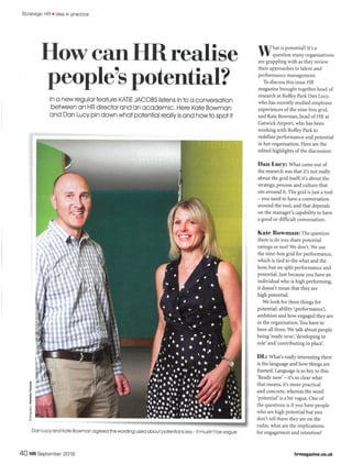 HR Magazine - Sep 16 - How can HR realise people'e potential | PDF