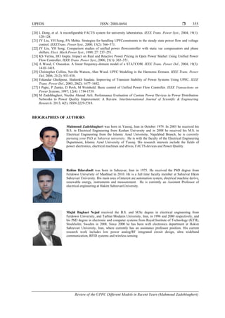 Review of the UPFC Different Models in Recent Years | PDF