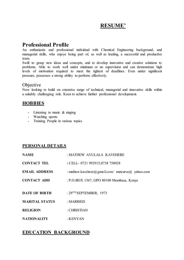 MY RESUME | PDF