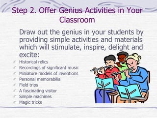 EXERPT Releasing Genius in the Classroom | PPT