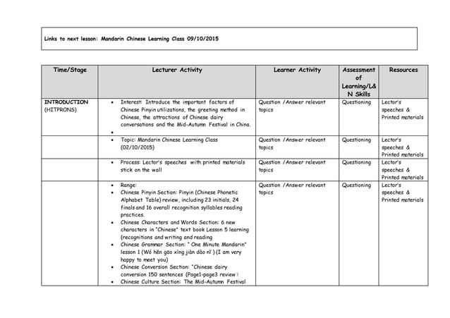 Lesson Plan 20151002-Donald TANG | PPT