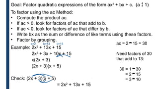 Comprehensive Guide to Factoring Quadratic Expressions Using Trial and ...