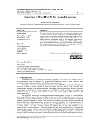 Sensorless DTC of IPMSM for embedded systems | PDF