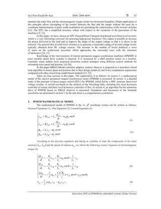 Sensorless DTC of IPMSM for embedded systems | PDF