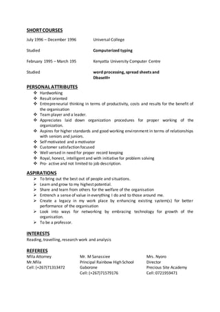 Anne curriculum vitae edited in October 2015 | DOCX