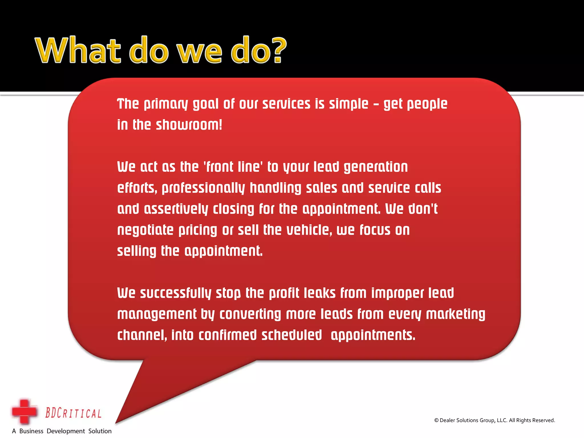 BDC Dealer presentation | PDF