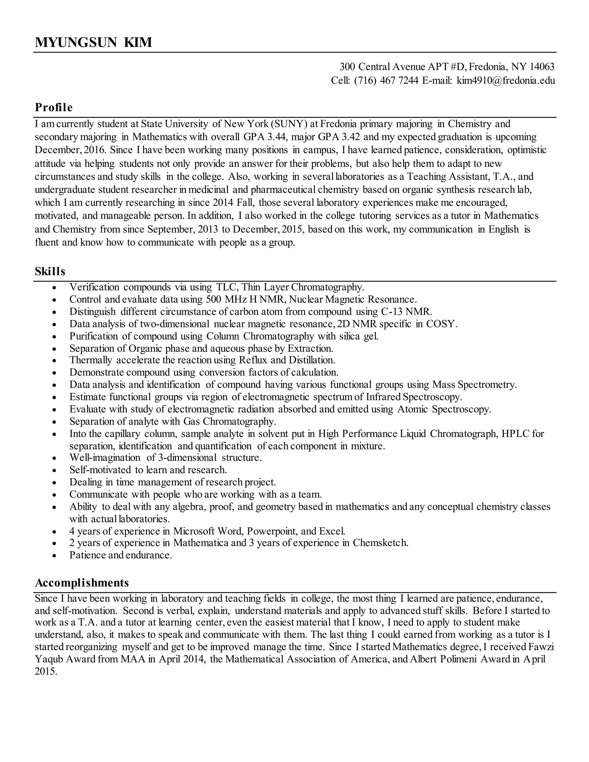 Resume_Myungsun Kim_Winter | PDF