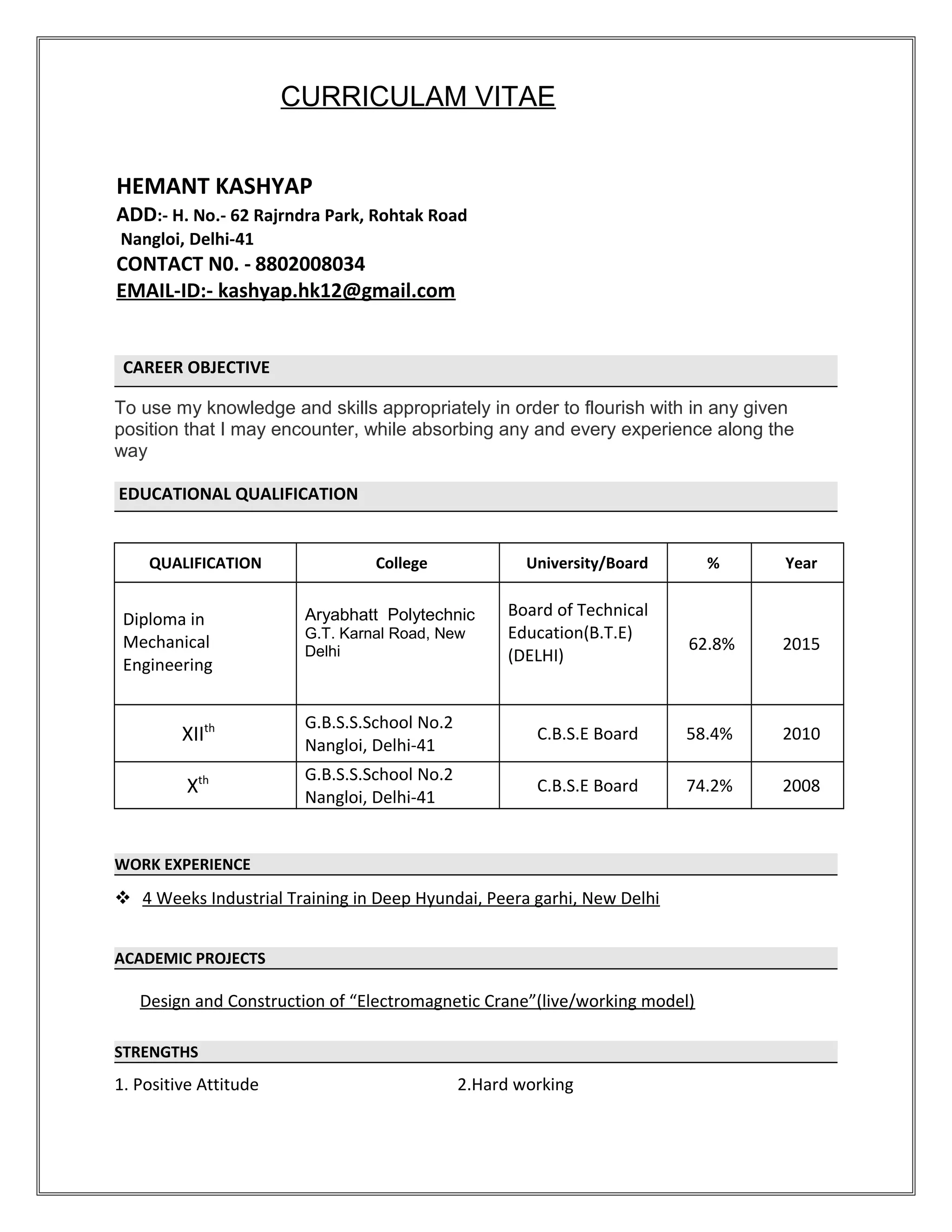 hemant CV | DOC