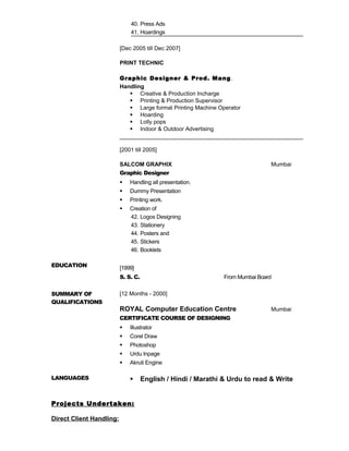 Sabir Resume | DOC