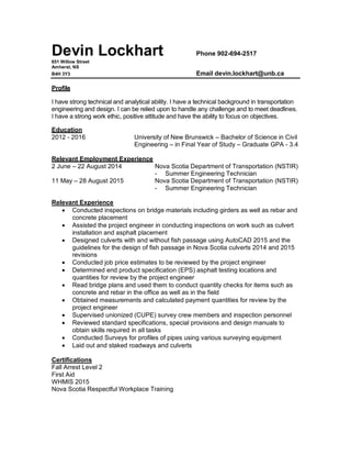 Devin Lockhart Resume | PDF
