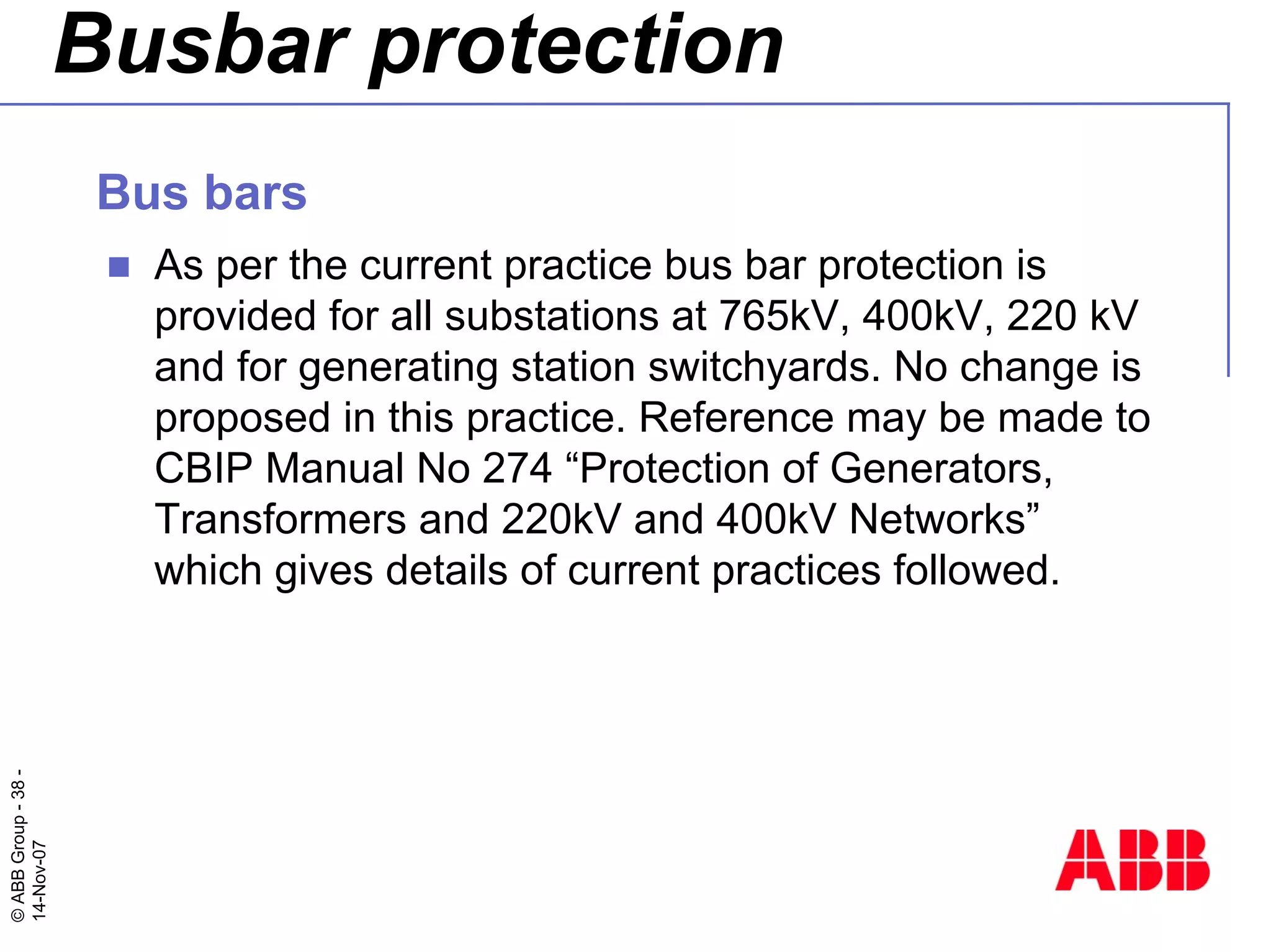 Bus Bar protection | PDF