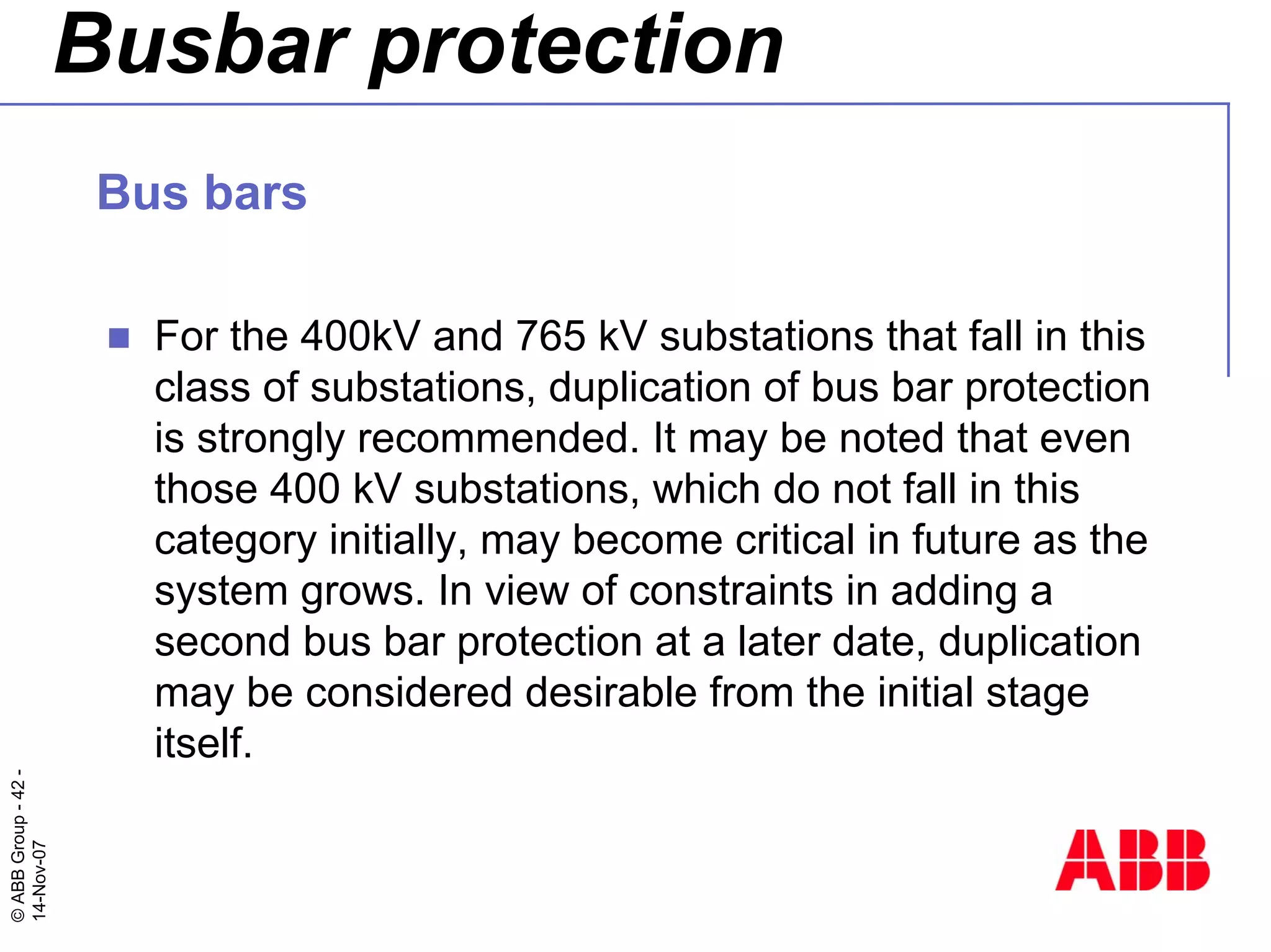 Bus Bar protection | PDF