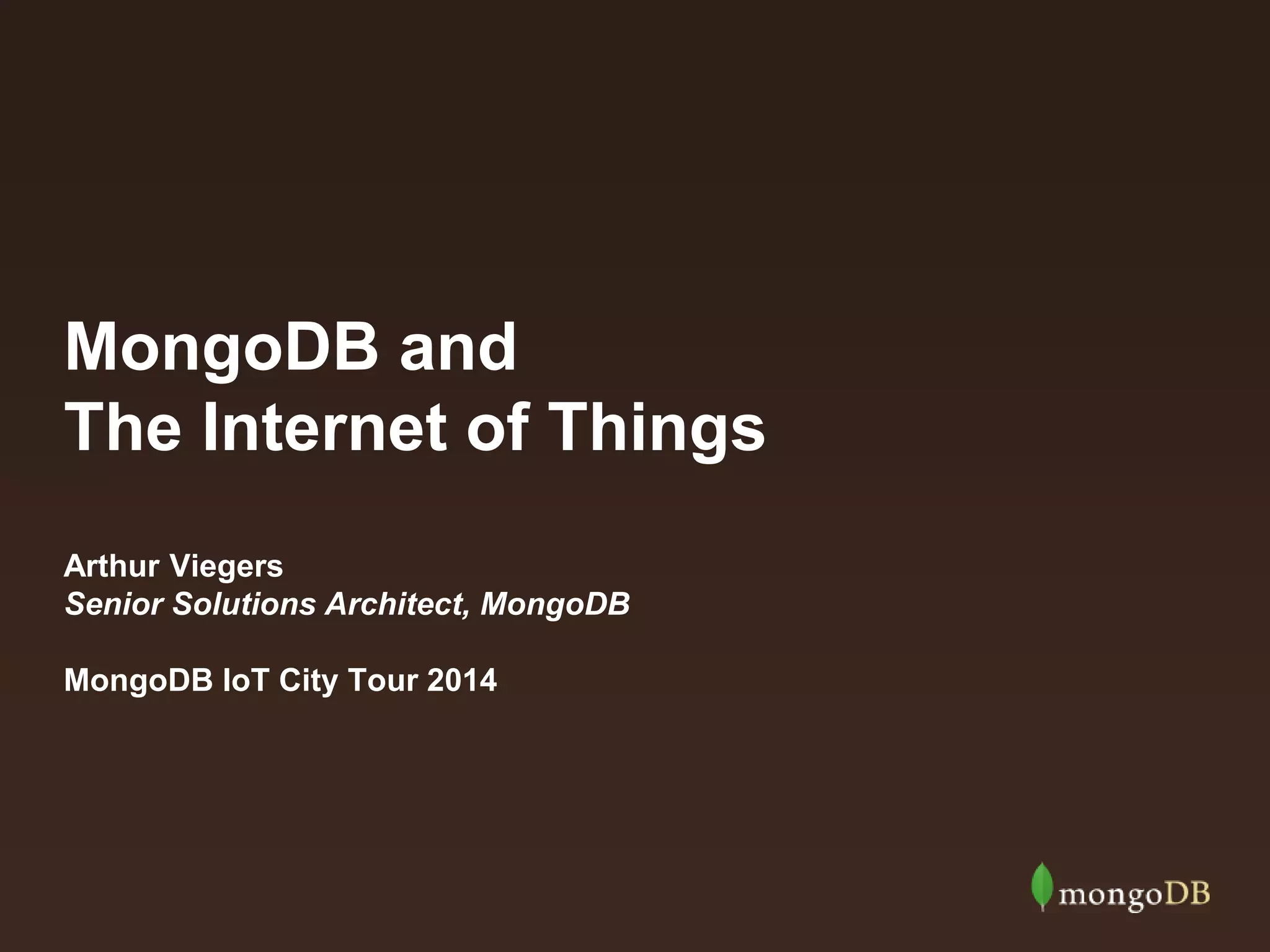 MongoDB IoT City Tour EINDHOVEN: Sharding in MongoDB | PPTX