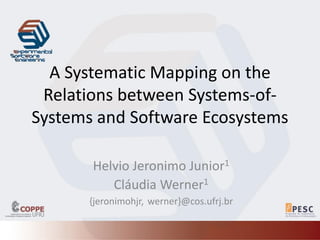 WDES 2015 paper: A Systematic Mapping on the Relations between Systems-of-Systems and Software ...
