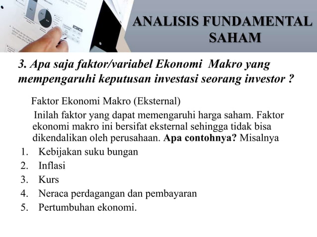 analisis fundamental dan analisis teknikal saham | PPTX