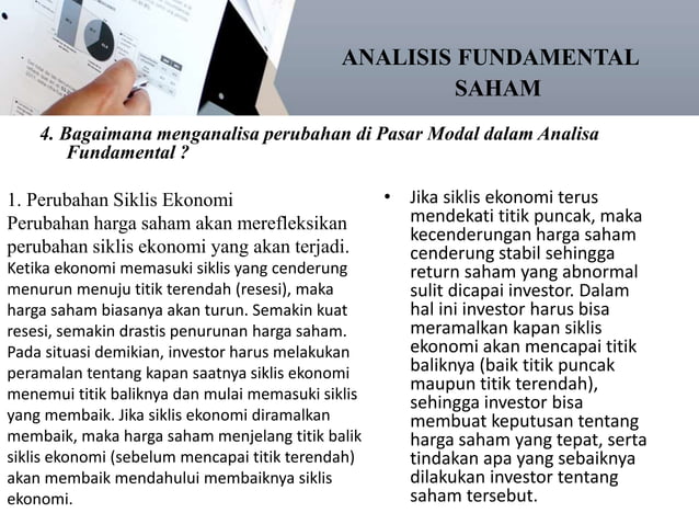 analisis fundamental dan analisis teknikal saham | PPTX
