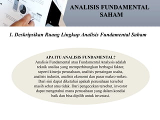 analisis fundamental dan analisis teknikal saham | PPTX