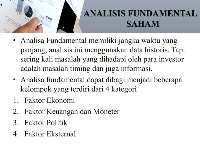 analisis fundamental dan analisis teknikal saham | PPTX