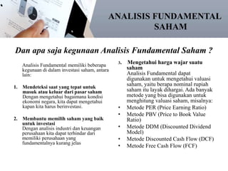 analisis fundamental dan analisis teknikal saham | PPTX