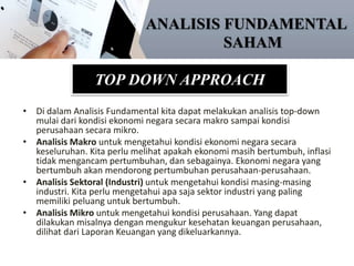 analisis fundamental dan analisis teknikal saham | PPTX