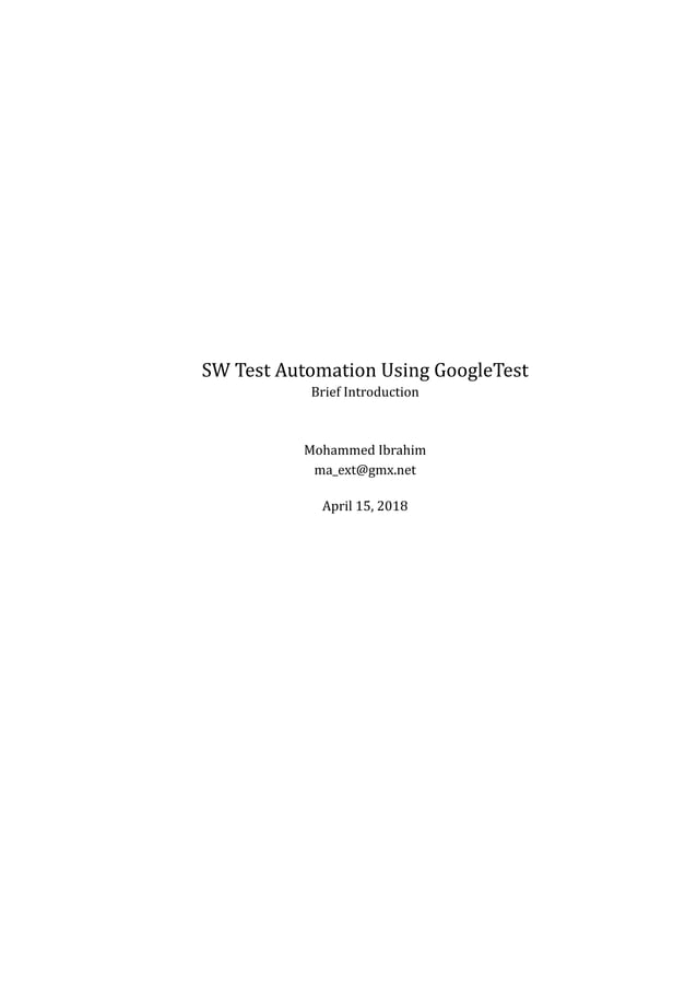 Test Automation Using Googletest | PDF